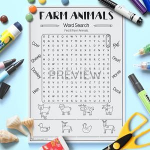 Farm Animals | Word Search Activity | ESL Worksheet For Kids