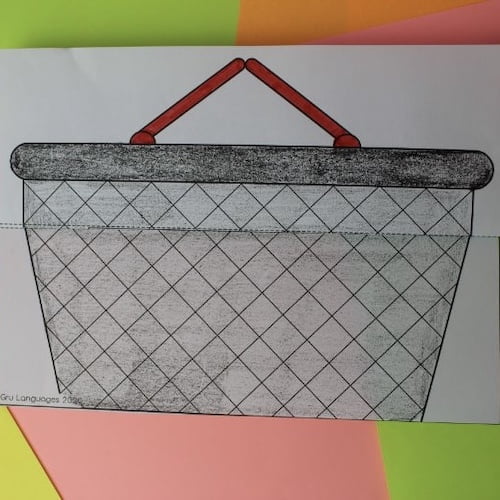 Food | Shopping Basket Pull Down Craft | Fun ESL Worksheet