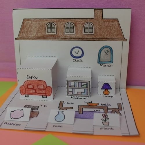 My House | Pop Up Craft Activity | ESL Worksheet For Kids