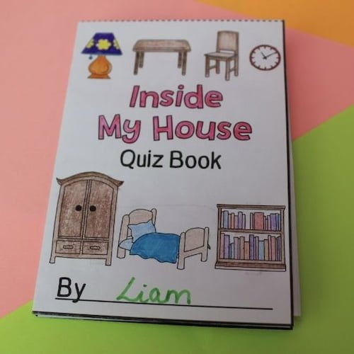 Inside My House | Quiz Book Craft | ESL Worksheet For Kids