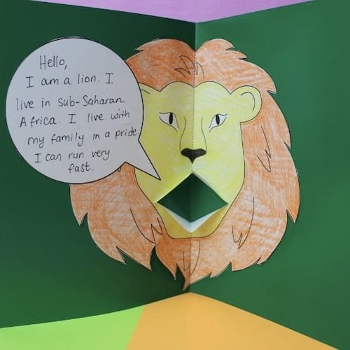 Wild Animals | Pop Up Cards Craft Activity | ESL Worksheet