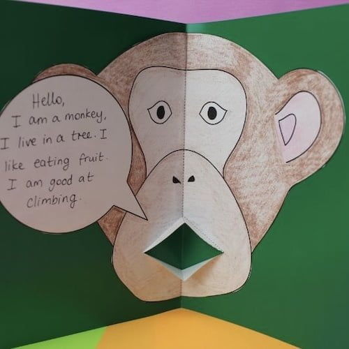 Wild Animals | Pop Up Cards Craft Activity | ESL Worksheet