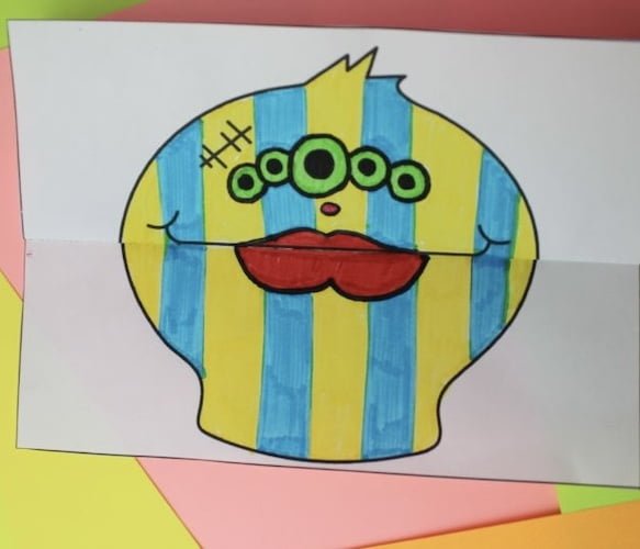 Face | Monster Pull Down Craft | Fun ESL Activity For Kids