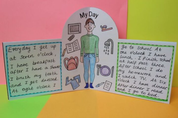 My Day | Stand Up Craft Activity | ESL Worksheet For Kids