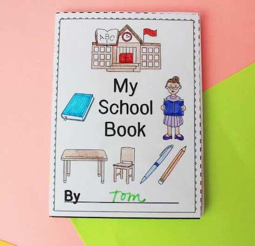 School | My School Book Craft | Fun ESL Worksheet For Kids