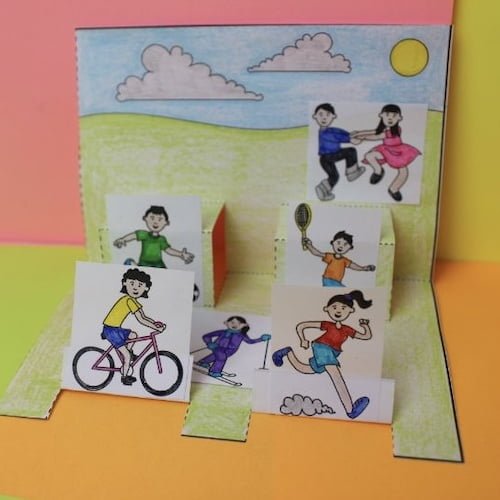 Sport | Pop Up Scene Craft Activity | ESL Worksheet For Kids