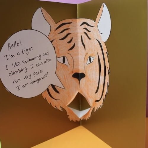 Wild Animals | Pop Up Cards Craft Activity | ESL Worksheet