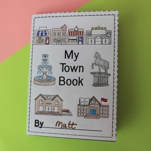 My Town | Book Craft Activity | Fun ESL Worksheet For Kids