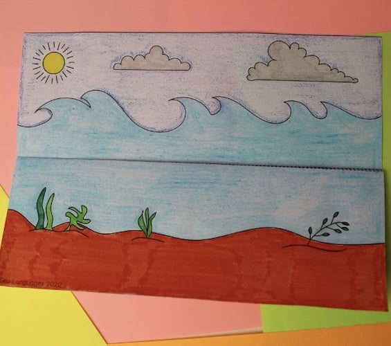 Under The Sea | Pull Down Craft | Fun ESL Worksheet For Kids