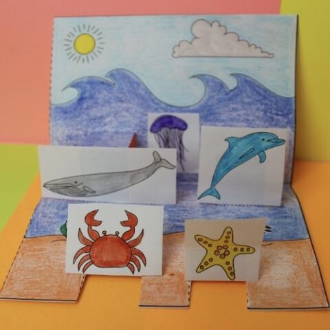 Under The Sea | Pop Up Scene Craft | ESL Worksheet For Kids