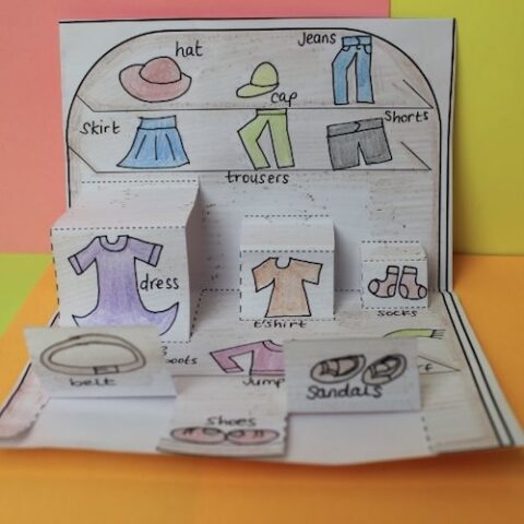 Clothes | Pop Up Wardrobe Craft | Fun ESL Worksheet For Kids