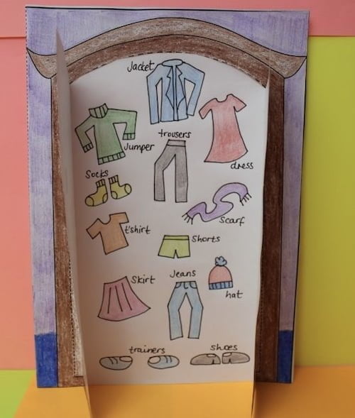 Clothes | My Wardrobe Craft Activity | ESL Worksheet For Kids