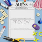 Aliens | Drawing Dictation Speaking Game | Fun ESL Worksheet
