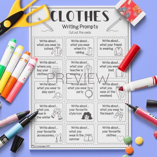 Clothes Writing Prompts Fun ESL Worksheet For Kids