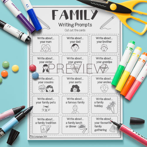 Family Writing Prompts Fun ESL Worksheet For Kids