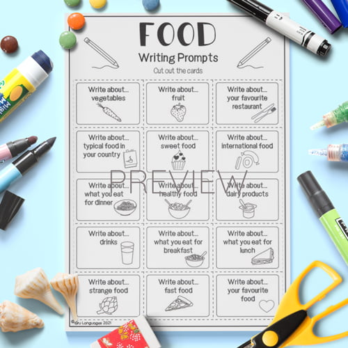 Food Writing Prompts Fun ESL Worksheet For Kids