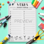 Verbs | Alphabet Challenge Activity | ESL Worksheet For Kids