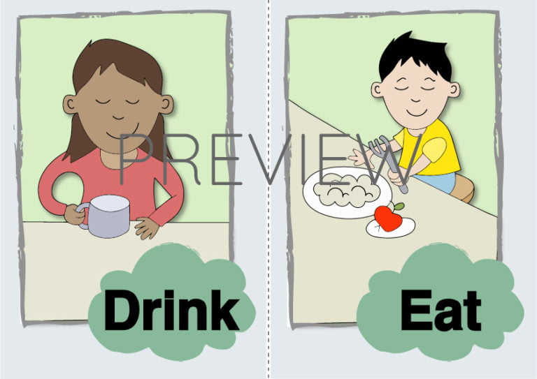 Drink and Eat Flashcard | Gru Languages
