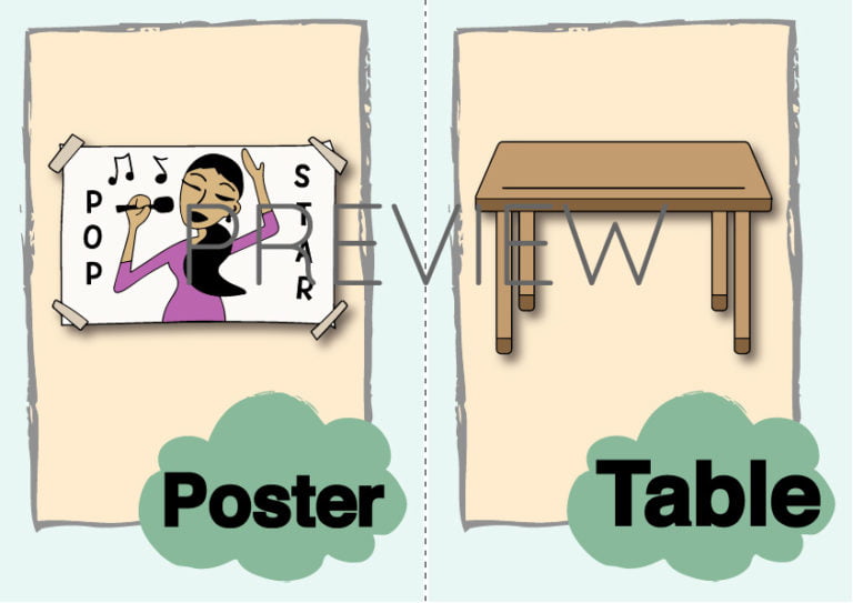 Poster and Table Flashcard | Gru Languages