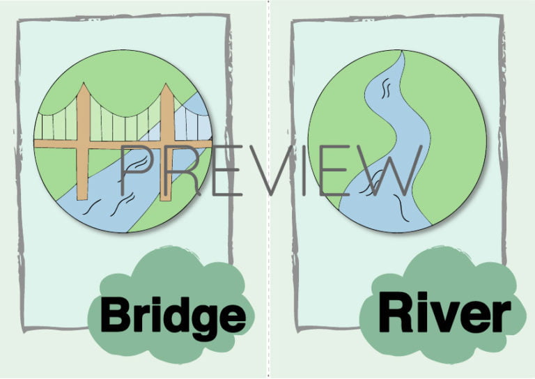 Bridge and River Flashcard | Gru Languages