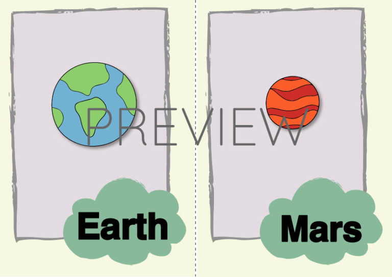 Earth and Mars Flashcard | Gru Languages