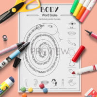Body | Word Snake Activity | Fun ESL Worksheet for Kids