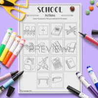 School | Action Cards | Fun ESL Activity for Children
