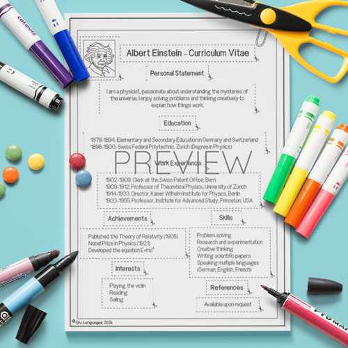 Albert Einstein | CV Craft | Fun Activities for Children