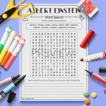 Albert Einstein | Word Search | Fun Activity for Children