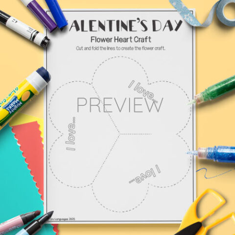Valentine's Day | Flower Craft Activity | Worksheet For Kids