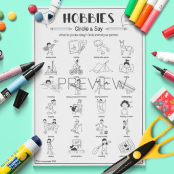 Hobbies | Circle & Say Activity for Children | Gru Languages
