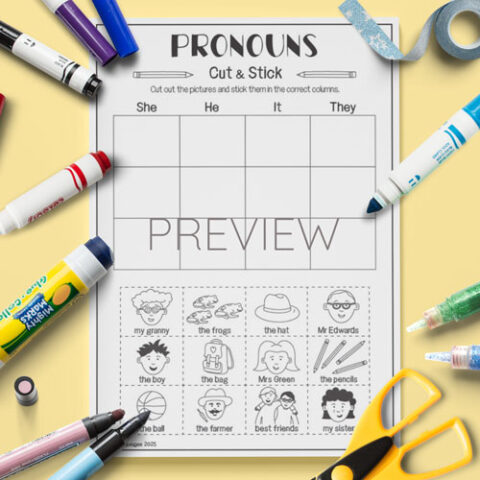 Pronouns | Cut & Stick Activity for Children