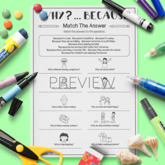Why & Because | Fun ESL Grammar Worksheets for Children