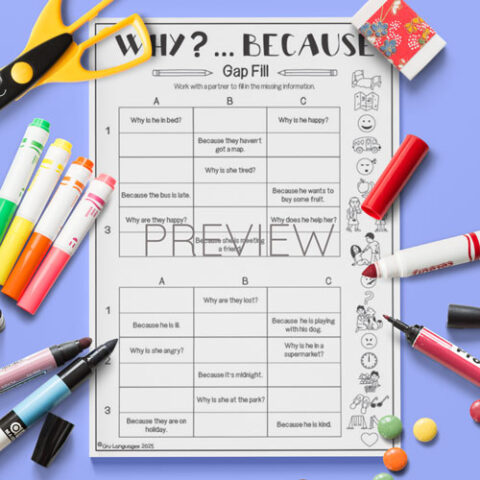 Why & Because | Fun ESL Grammar Worksheets for Children