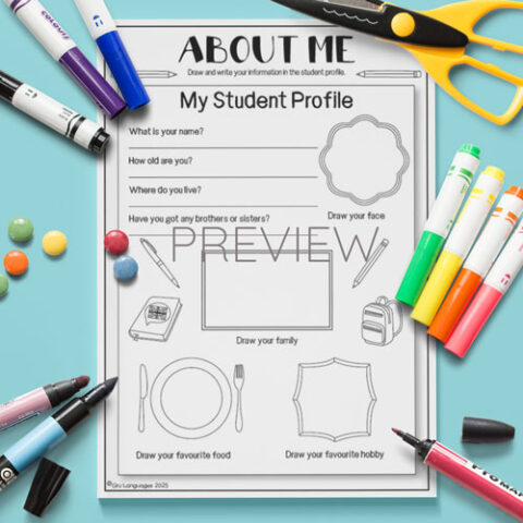 Back To School Student Profile | Fun ESL Worksheet For Kids