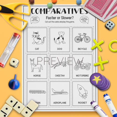 Faster or Slower | Printable Card Game for Children