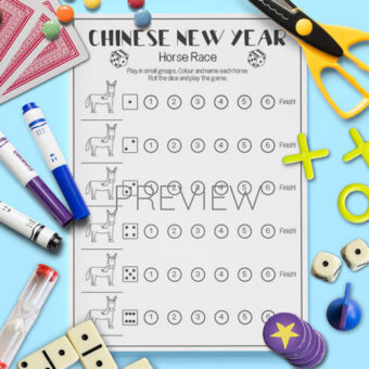 Chinese New Year | Horse Race | Fun Worskeet for Children