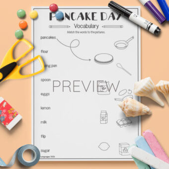 Pancake Day | Vocabulary Match | Fun Activity for Children